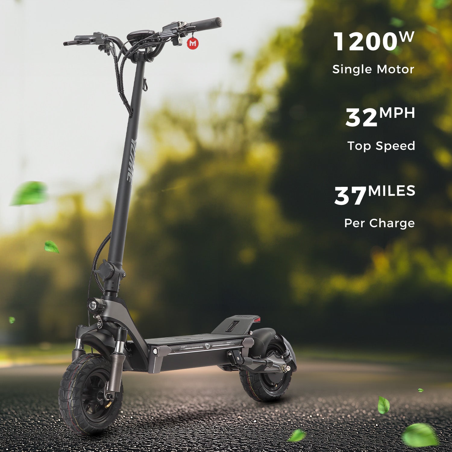 YUME Swift Electric Scooter, All-terrain Fat Tire，32 MPH 37 Miles ...